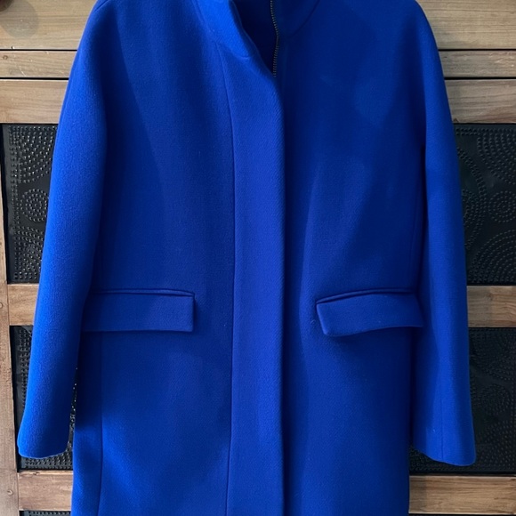 J. Crew | Jackets & Coats | Brilliant Blue J Crew Wool Cocoon Coat ...